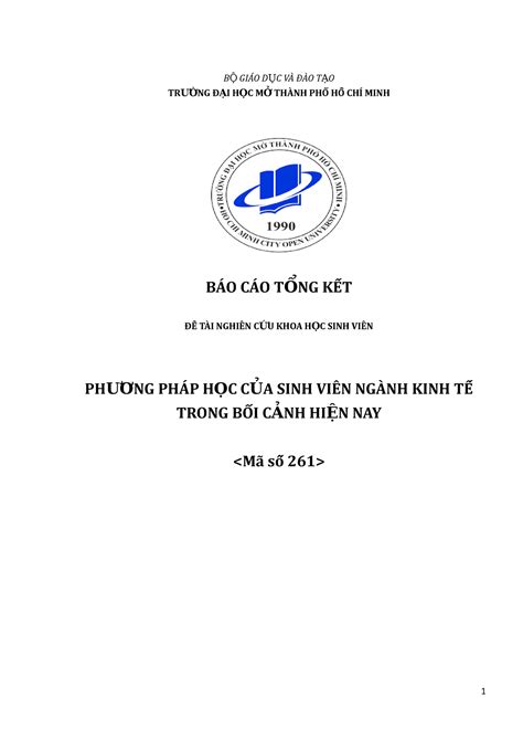 Bài NCKH hoàn chỉnh 2021 2022 B GIÁO D C VÀ ĐÀO T O Ộ Ụ Ạ TR NG Đ I H C M THÀNH PHỐỐ HỐỒ CHÍ