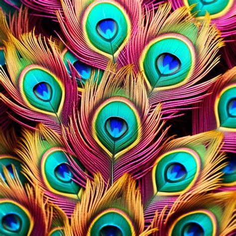 Premium Photo Colorful Peacock Wallpaper Colorful Mural Background