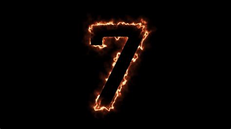 Energy Fiery Number 7 Animation Style Stock Footage Video 100 Royalty