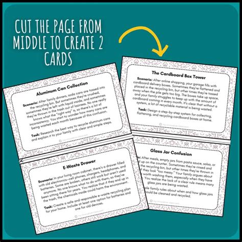 Recycling At Home Task Cards Recycle Reuse Reduce Life Skills Fcs