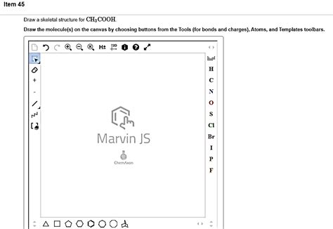 Solved Item 45 Draw A Skeletal Structure For Ch3cooh Draw