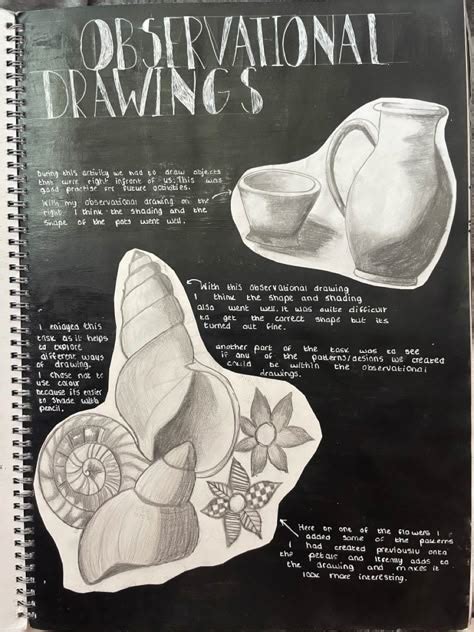 Gcse Observational Drawing Sketchbook Pages