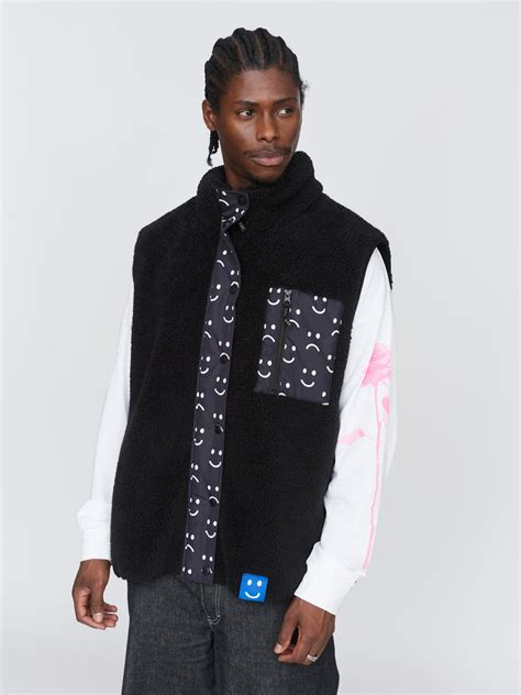 Happy Sad Fleece Gilet Lazy Oaf