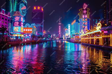 A Stunning View Of Hong Kongs Skyline At Night Illuminated By A Sea Of