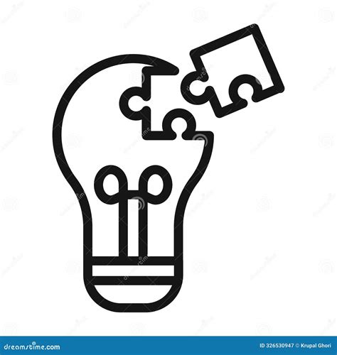 problem solving skills icon black line art vector stock vector