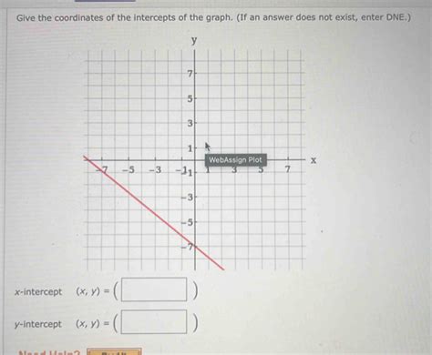 Solved Give The Coordinates Of The Intercepts Of The Graph If An