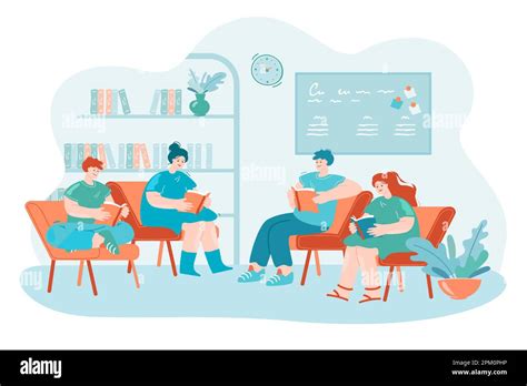 Group Of Students Books In Classroom Together Stock Vector Image And Art