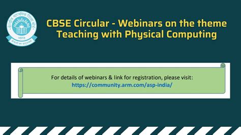 Cbse Circular Webinars On The Theme Teaching With Physical Computing