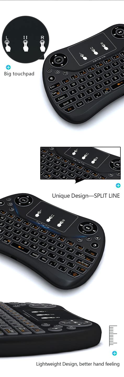 CJPB1047220 Compact Backlit Mini Keyboard Wireless Touchpad 7