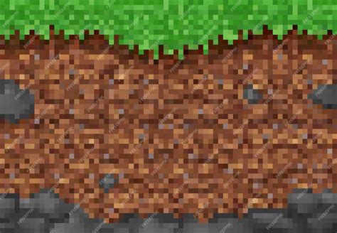 Premium Vector Pixel Game Background Cubic Pixel Grass And Ground