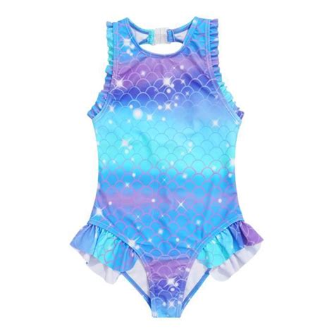 Iiniim Maillot De Bain Fille 1 Pièce Short Sirène Plage Natation
