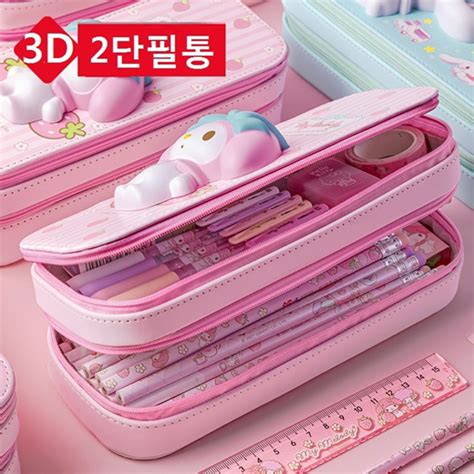 티몬월드 산리오 시나모롤1단 2단 3d 필통 스퀴시 인형 새학기 입학 생일 학용품 문구 선물 세트 대용량 문구사무용품