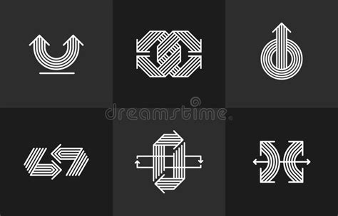 Concept Arrows Vector Logos Set Isolated Double Arrows Symbol