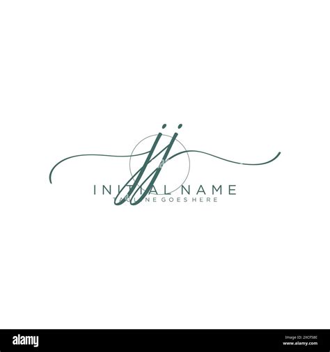 JJ Initial Handwriting With Circle Template Stock Vector Image Art Alamy