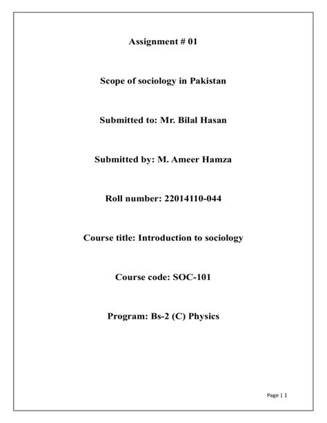 Sociology In Pakistan Scope And Analysis
