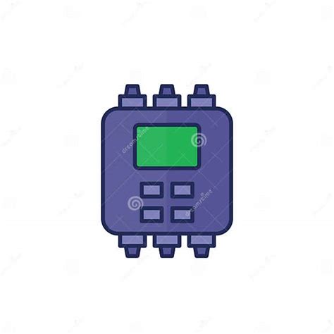 plc icon programmable logic controller outlined stock vector