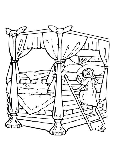 Princess And The Pea Coloring Page