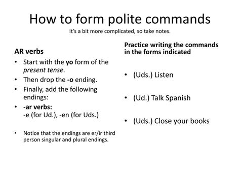 Ppt Formal Commands Powerpoint Presentation Free Download Id3565835
