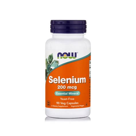 NOW 200 mcg kapsulės SELENIUM N90 BENU vaistinė in