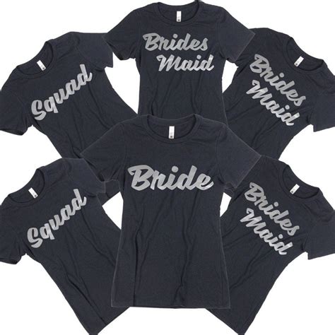 New Bride Squad Bridesmaid Tshirts Wedding Party Lady Tee Etsy Uk