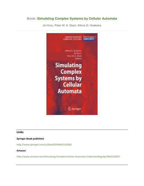 pdf introduction to modeling of complex systems using cellular
