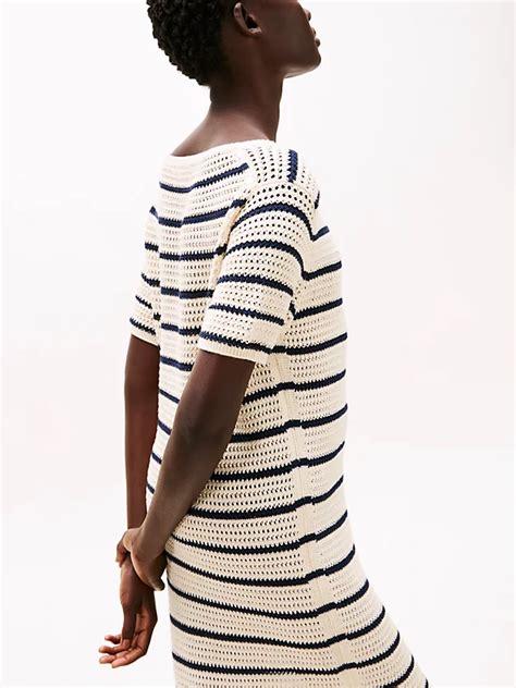 Pointelle Crochet Maxi Jumper Dress Multi Tommy Hilfiger