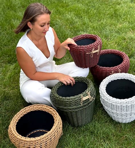 Кашпо Дровниці Вазони з ротангу композиції кашподляквітів🌸 подарунок ручнаробота🇺🇦