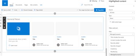 Setup Sharepoint Highlighted Content Webpart For Managed Property Filter