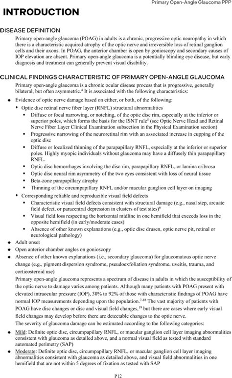 Primary Open Angle Glaucoma Preferred Practice Pattern® Ophthalmology