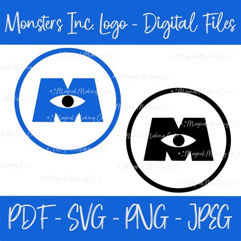 Monsters Inc Logo Monsters Inc Digital Files Svgpngpdfjpeg Etsy