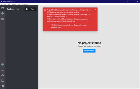 Neo4j Error Project Failed To Create Error Eisdir Illegal Operation
