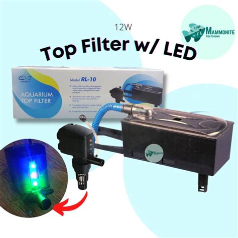 Infinity Aquarium Top Overhead Filter With Led 12 Watts Rl10 For 15