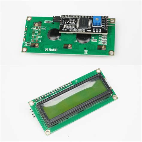 16x2 Lcd Display With I2c Module Blue Backlight Screen Compatible
