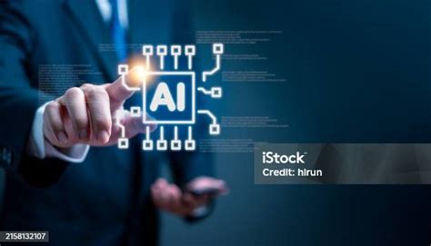 Ai 디지털 인터페이스와 상호 작용하는 사업가 기업 환경의 기술 혁신 인공 지능 스마트 데이터 개념 비즈니스 기술의 미래 인공지능에 대한 스톡 사진 및 기타 이미지 Istock