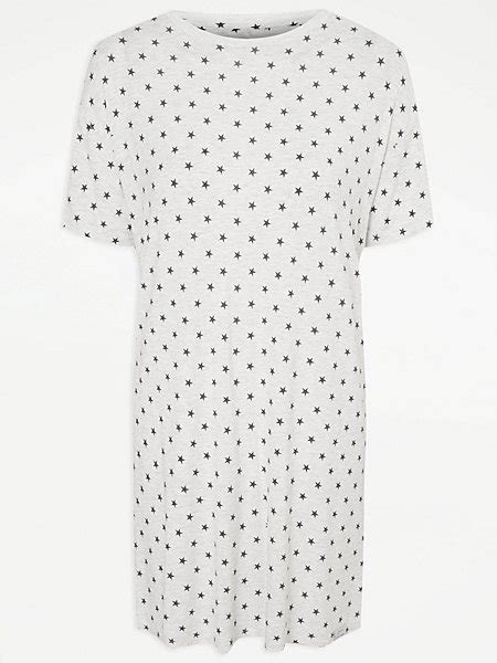 Grey Star Print Nightdress Lingerie George At Asda