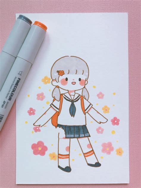 穿校服的女孩简笔画 穿校服的女孩怎么画图片简单 苗苗知道