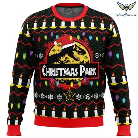 Christmas Park Jurassic Park Christmas Sweatshirt Jurassic World Ugly