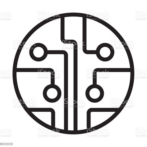 Ilustración De Placa De Circuito Icono De Vector Tecnológico Para El