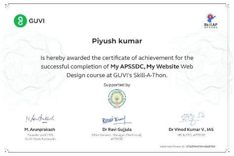 piyush kumar on linkedin guvi certificate