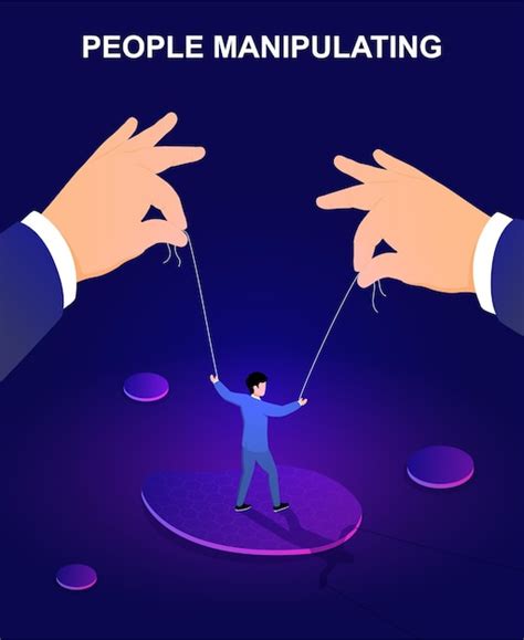 Premium Vector Hands Controlling Business Puppet On Strings Concept