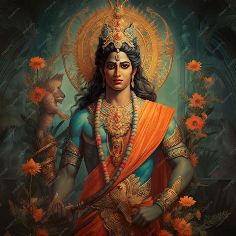 Premium Photo Lord Rama With Bow Arrow For Shree Ram Navami Generative Ai