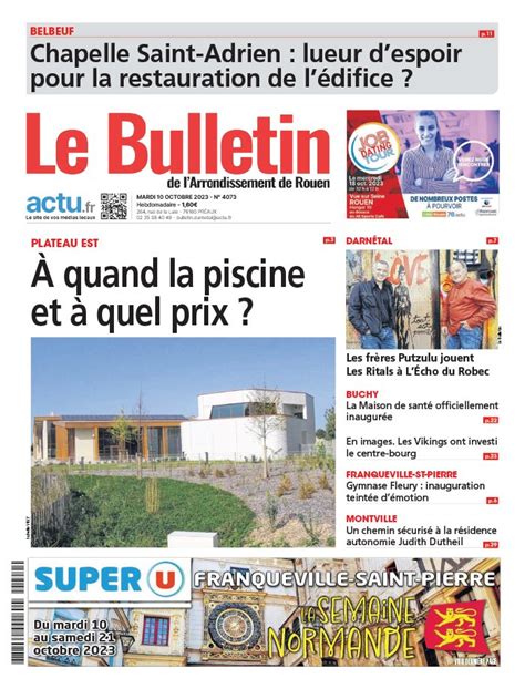 Le Bulletin de Darnétal N4073 du 10 octobre 2023 à télécharger sur iPad