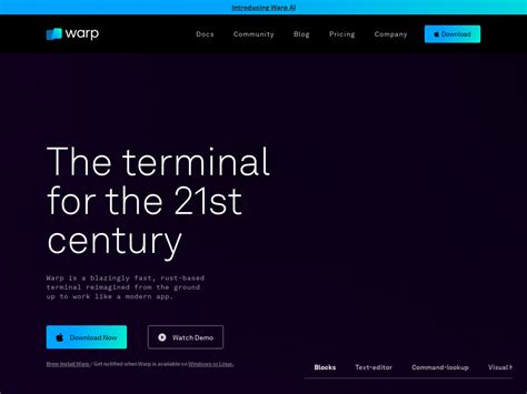warp warp is a rust based terminal built for welcome ai