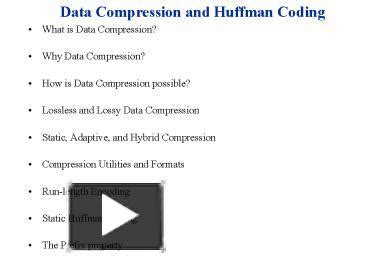 Ppt Data Compression And Huffman Coding Powerpoint Presentation Free To View Id Edb Zdc Z