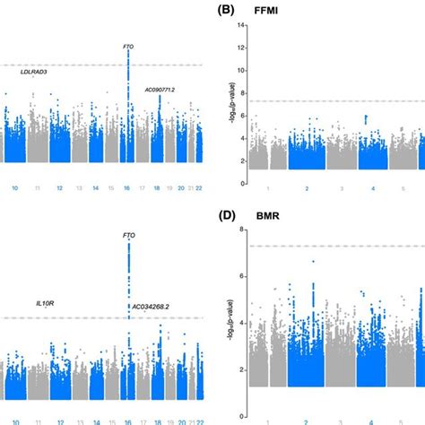Manhattan Plots Of Genes Associated With Sarcopenia In The Uk Biobank Download Scientific