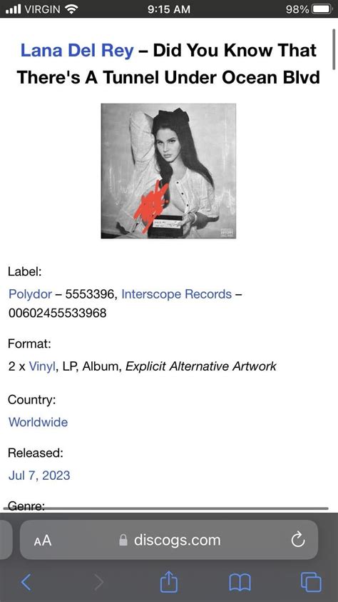 Tunnel Explicit Variant Already 200 On Discogs Rlanadelrey