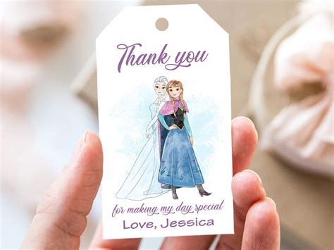 Gift Tags Birthday Frozen Birthday Party Birthday Party Favors Party Favor Tags Thank You