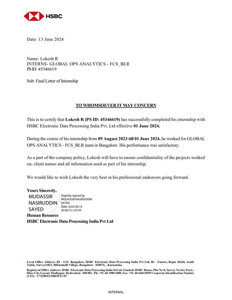 Lokesh R On Linkedin Internship Hsbc Dataanalytics