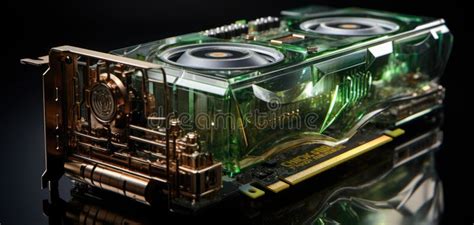 Graphics Card On Abstract Digital Background Modern Gaming Gpu Processing Unit Stock