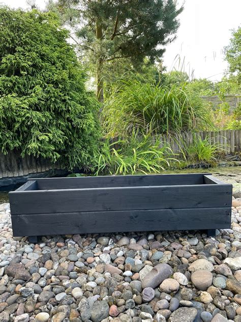 Wooden Rectangular Planters Outdoor Plant Pots Flower Boxes Etsy Uk